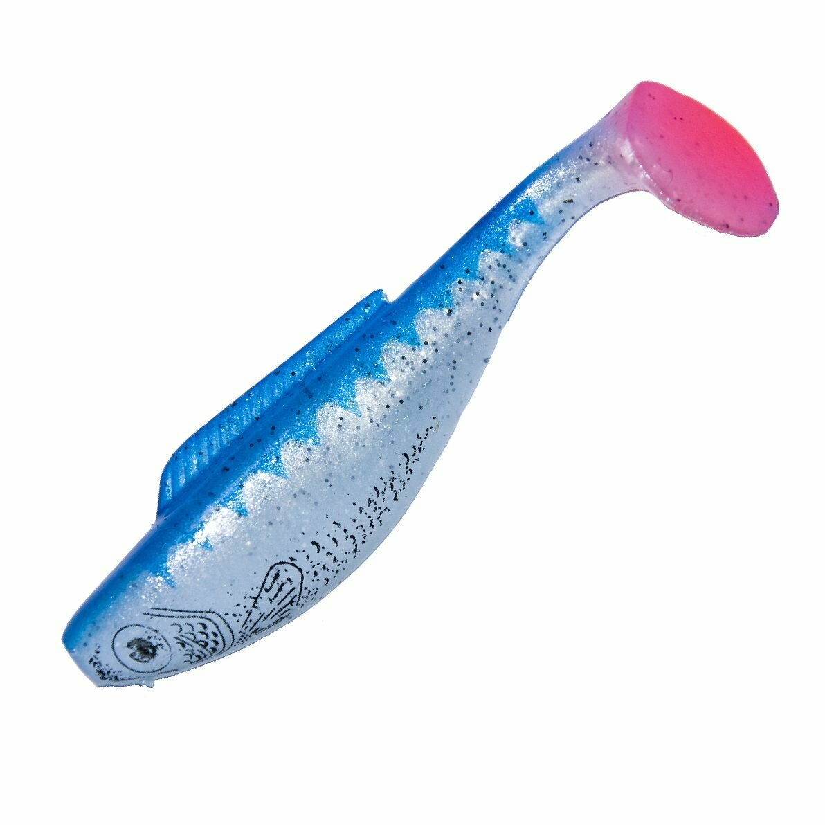 Силиконовая приманка на щуку, на судака, на окуня RUBICON Power Bait RIPPER-DRUCK, 100 мм, цвет 02 (5 шт) /мягкая съедобная резина для рыбалки