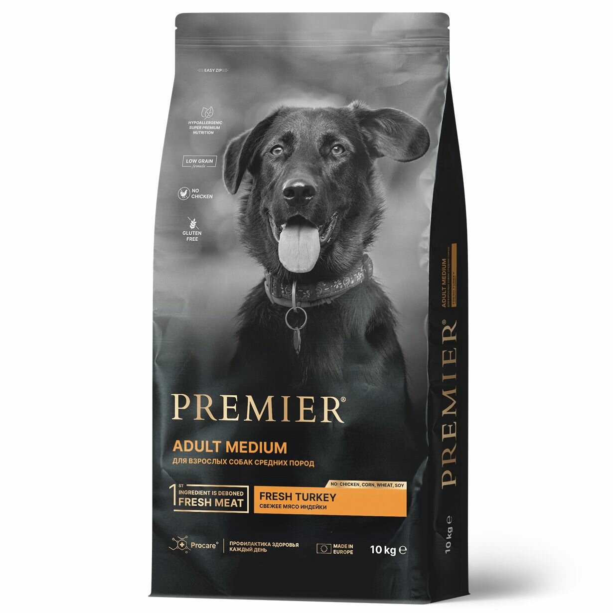 Сухой корм Premier Dog Turkey ADULT Medium (Свежее мясо индейки для собак средний пород) 10 кг