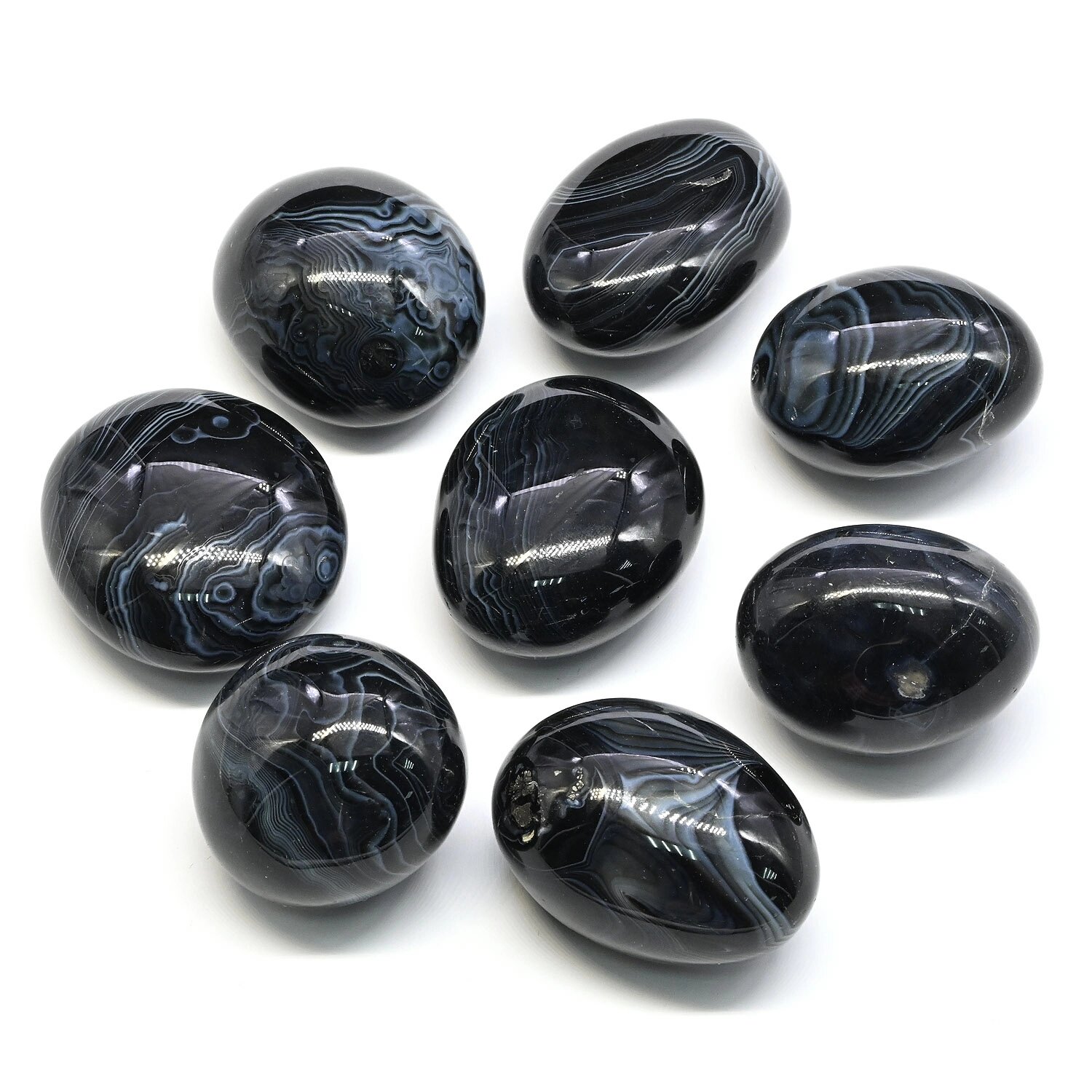 Минерал агат черный (глазковый) 42*33*20мм .