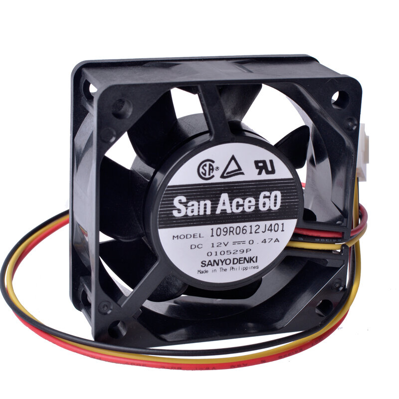 Japanese sanyo brand 109R0612J401 60mm Вентилятор 6025 60x60x25mm 12V 0.47A Double ball bearing large air volume Вентилятор охлаждения