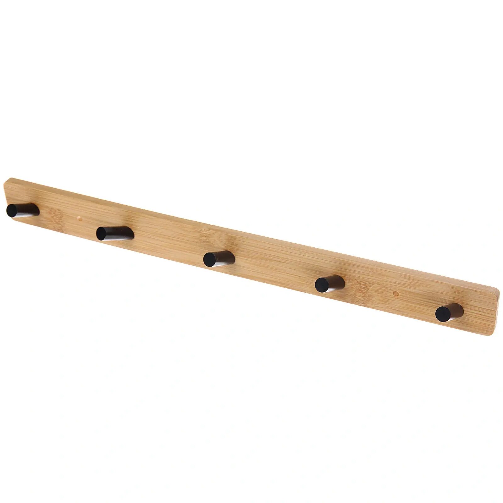 Вешалка настенная «ECO», бамбук и алюминий, 5 крючков, 36*3 см, для прихожей и ванной