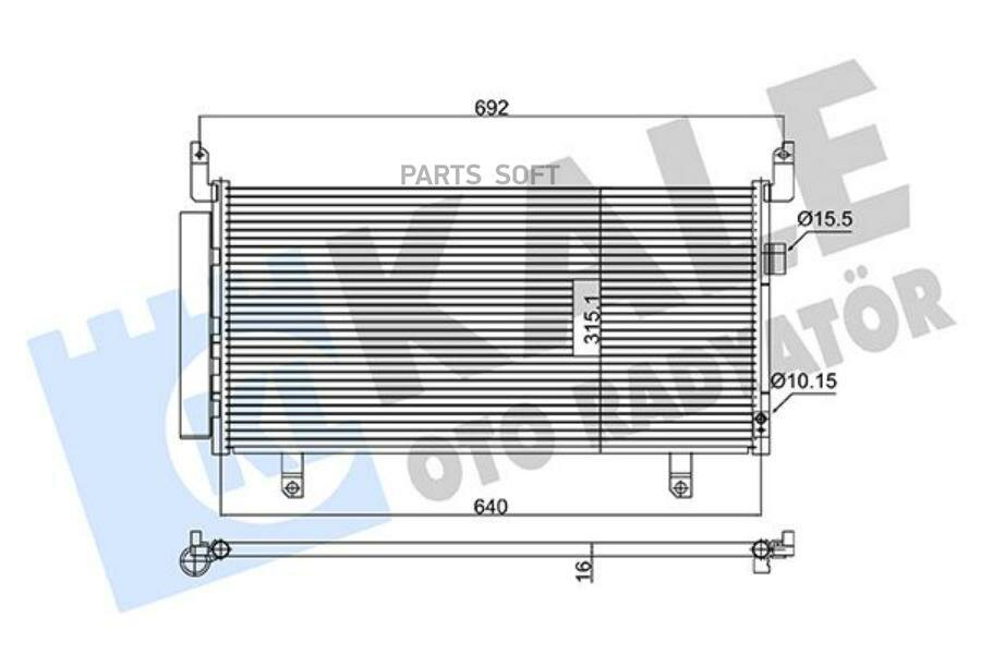 KALE 361365 Радиатор кондиционера для а/м Subaru Forester IV (12-) 2.0i/2.5i M/A паяный ()