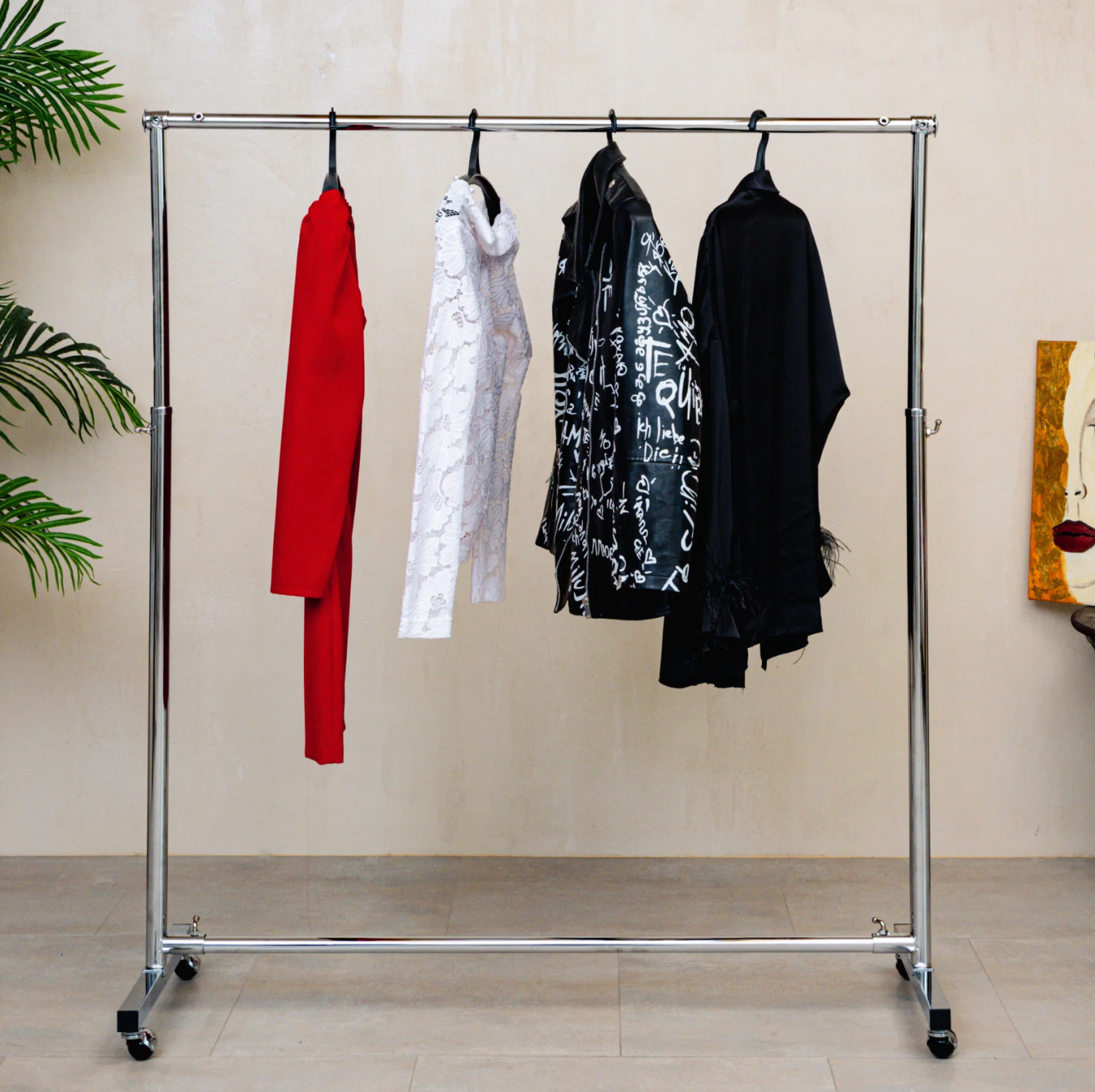 Вешалка для одежды напольная , для гардеробной, магазина, вешалка рейл напольная для одежды металлическая разборная