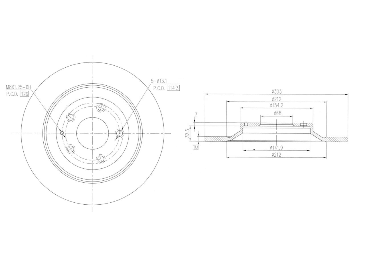 UNIO BRD-20135 (K01126251B) диск тормозной диск тормозной задний Mazda (Мазда) cx-5 11-