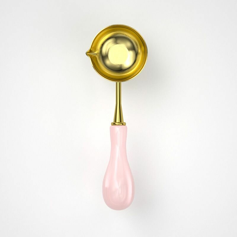 Ложка для плавления сургуча и воска розовая. Для сургучной печати металлическая