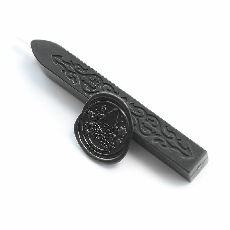 Сургуч с фитилем (1 шт) черный цвет. Палочка сургучная для печати, воск для рукоделия
