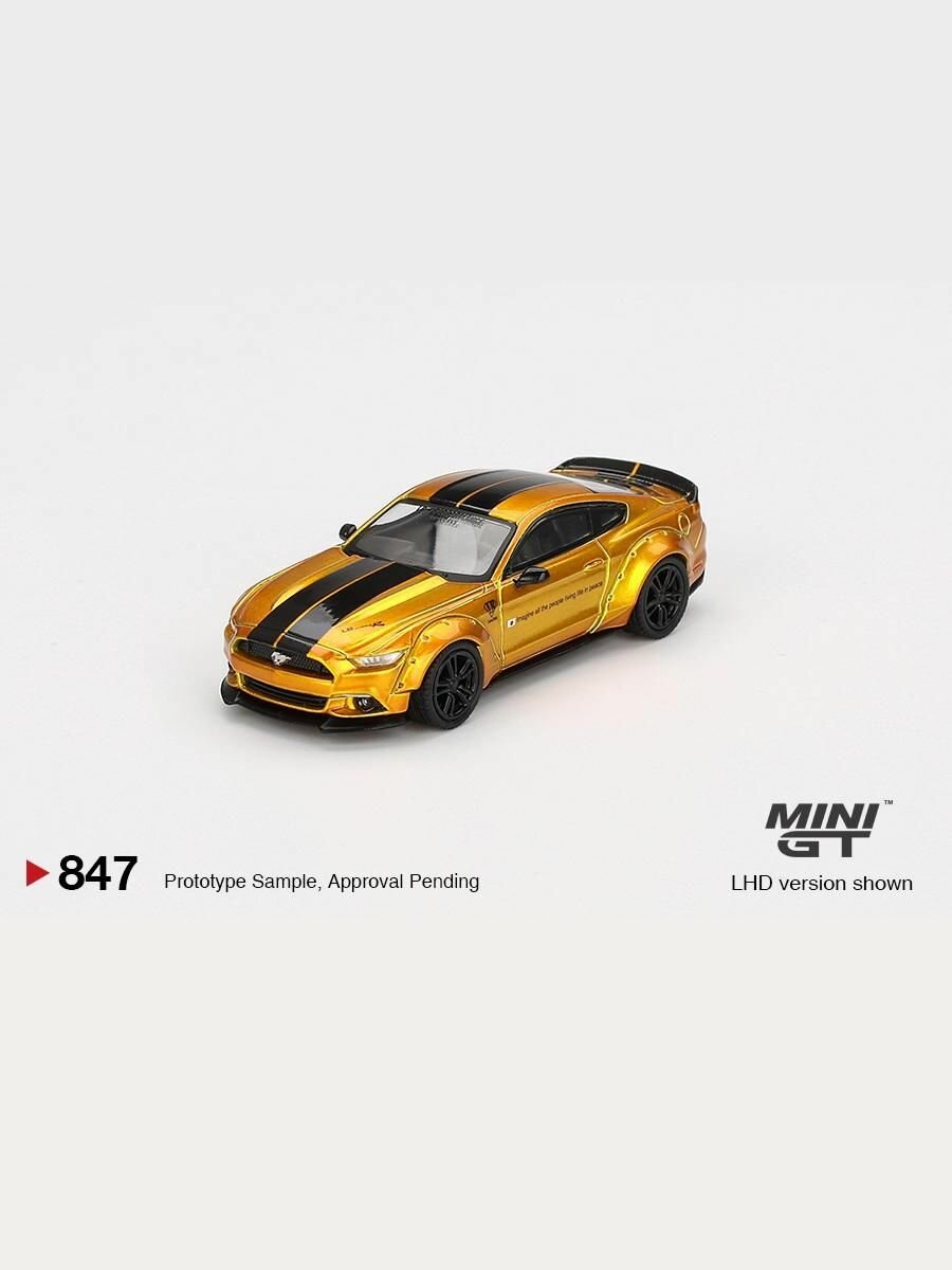 Машинка Mini GT 1/64 MGT847 LB-WORKS FORD MUSTANG LB Gold Die-cast Alloy Car Model Collection Toy Gift
