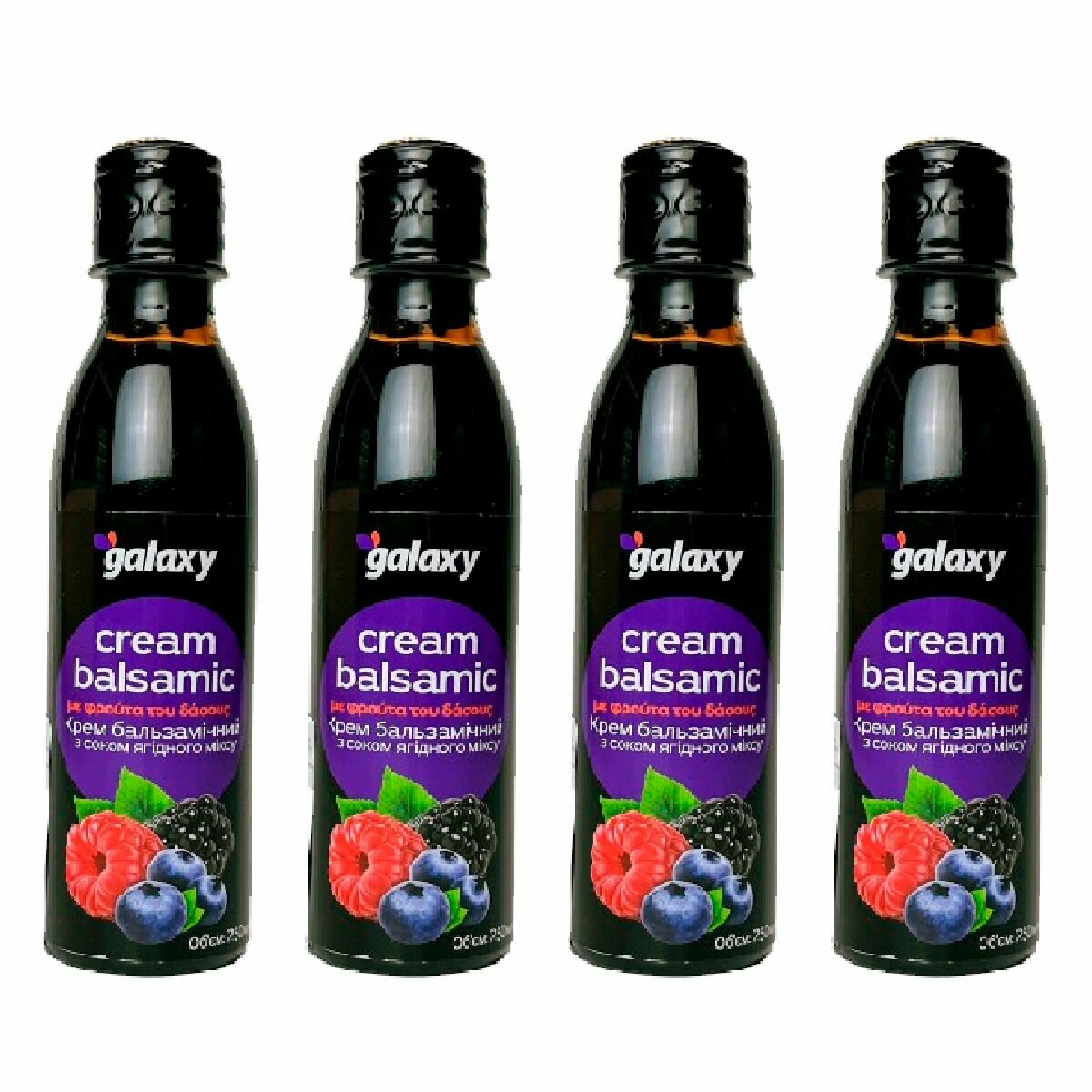 Бальзамический крем - соус Galaxy с лесными ягодами (набор из 4шт), 250мл