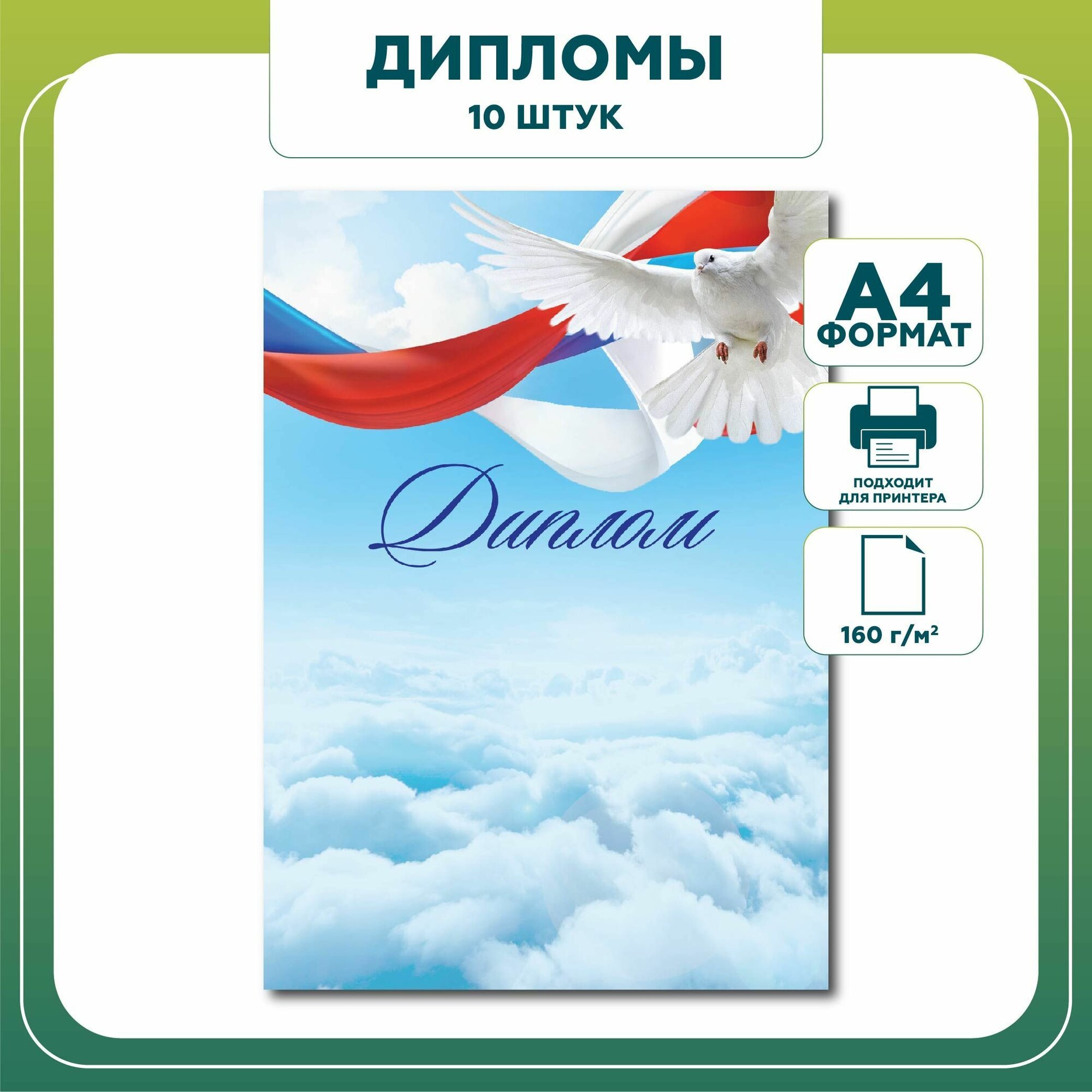 Бланк Диплом (для внесения индивидуальной информации) 10 шт в комплекте