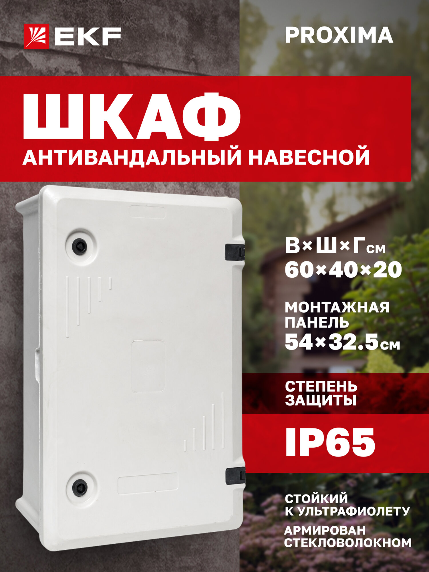 Щиток электрический навесной EKF PROXIMA ЩМП антивандальный с монтажной панелью(600x400x200мм) IP65