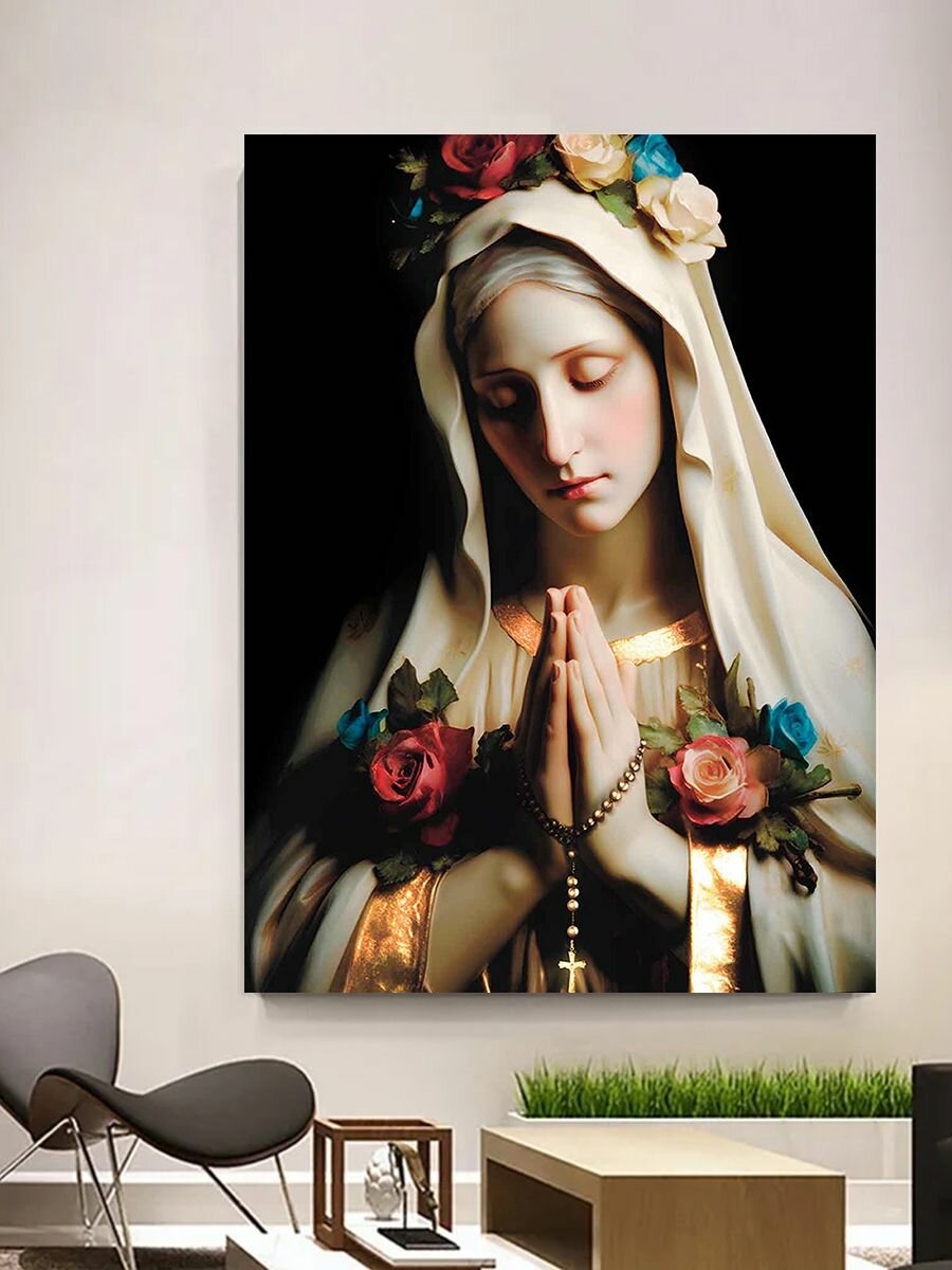 Картина "Образ Богородицы", Божья Матерь, Мадонна 60х80 см.