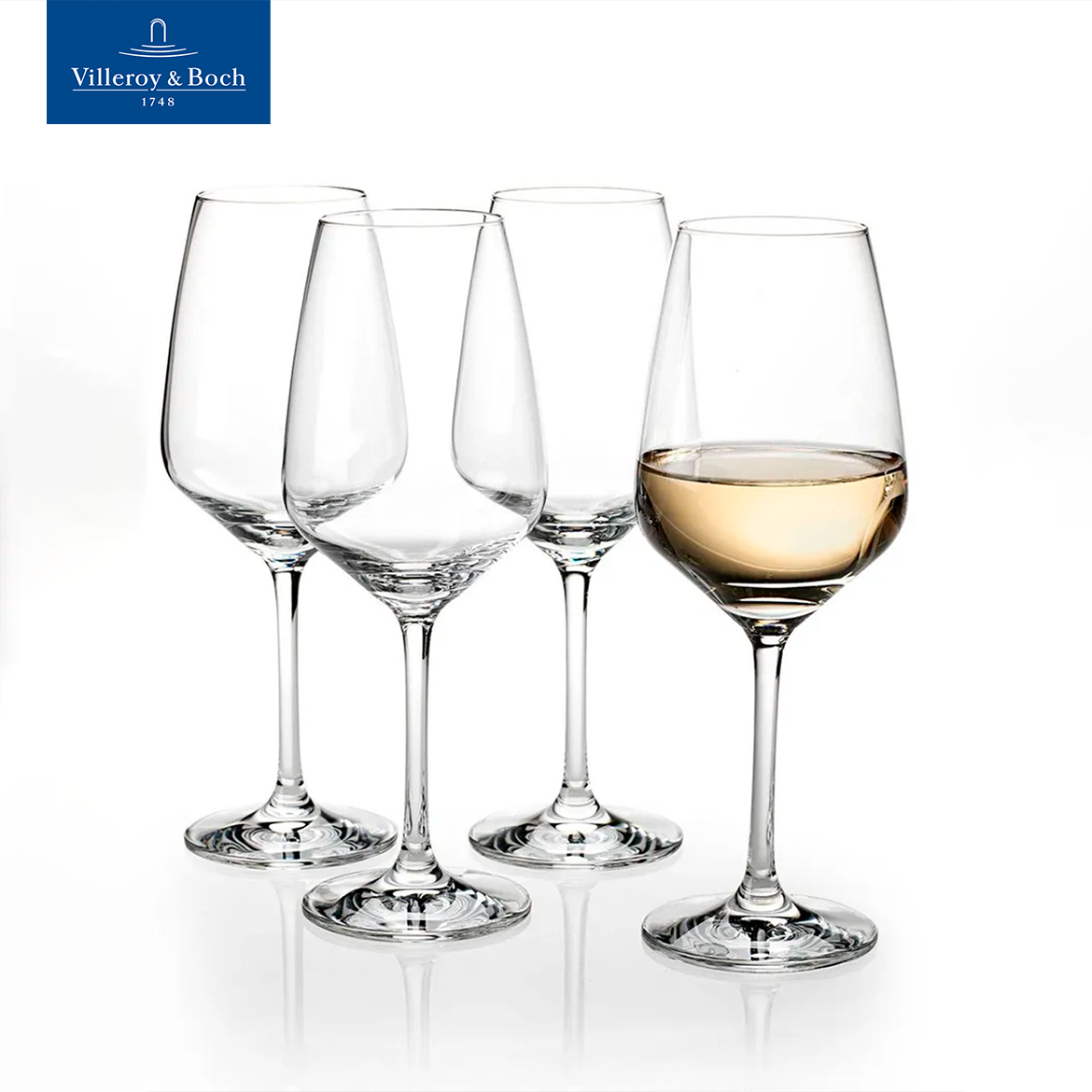 Набор бокалов для белого вина 4 шт, 280 мл, Voice Basic glass VIVO, Villeroy & Boch Group, Хрустальное стекло