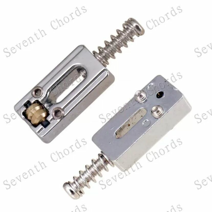 Набор литых роликовых бриджевых сёдел для электрогитар Fender Stratocaster Telecaster (6шт) хром
