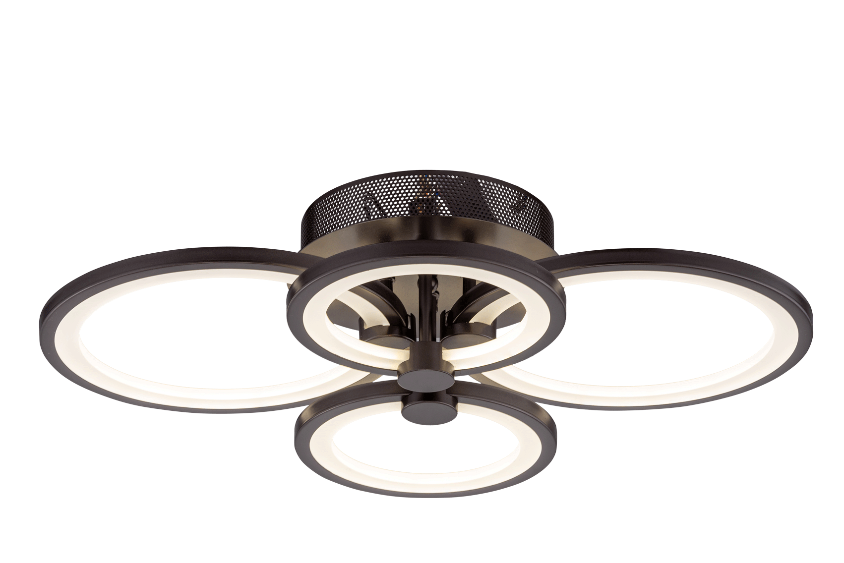 Люстра светодиодная с пультом коричневая потолочная, 96W, плавная регулировка яркости и цветовой температуры освещения в диапазоне от 3000К до 6500К