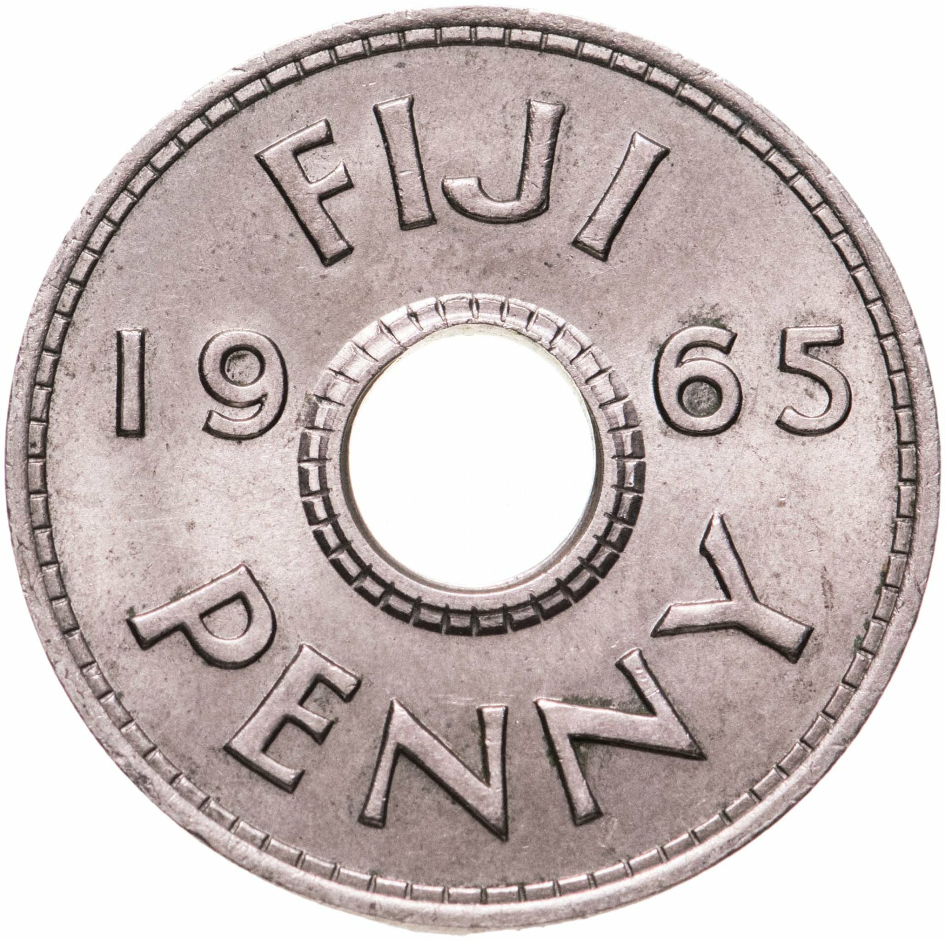 Фиджи 1 пенни penny 1954-1968, Мельхиор медь-никель, в сохранности AU-UNC