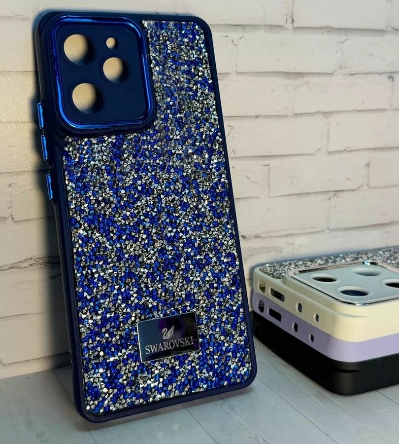 Силиконовая накладка Swarovski для Apple iPhone 11 синий
