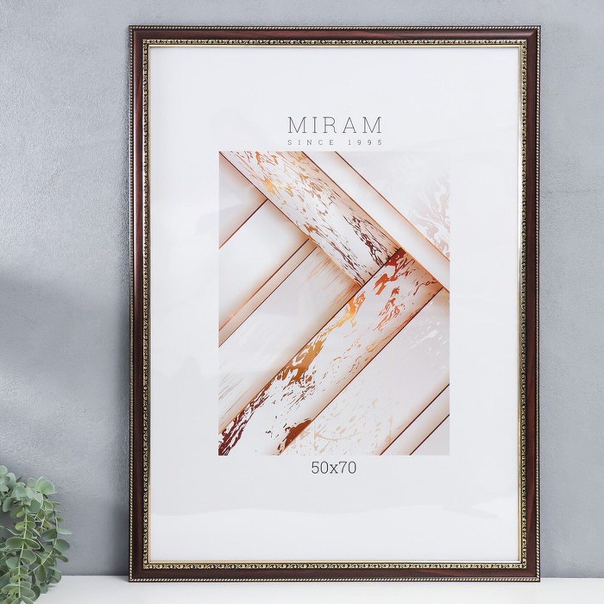 Фоторамка пластик "мирам" 50х70 см 644858-20, венге (пластиковый экран)