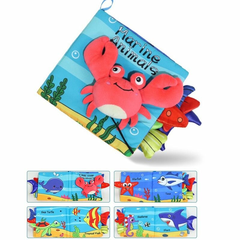 Развивающие игрушки-книжки с 3D-осязанием и высоким контрастом для младенцев и малышей 0-12 месяцев