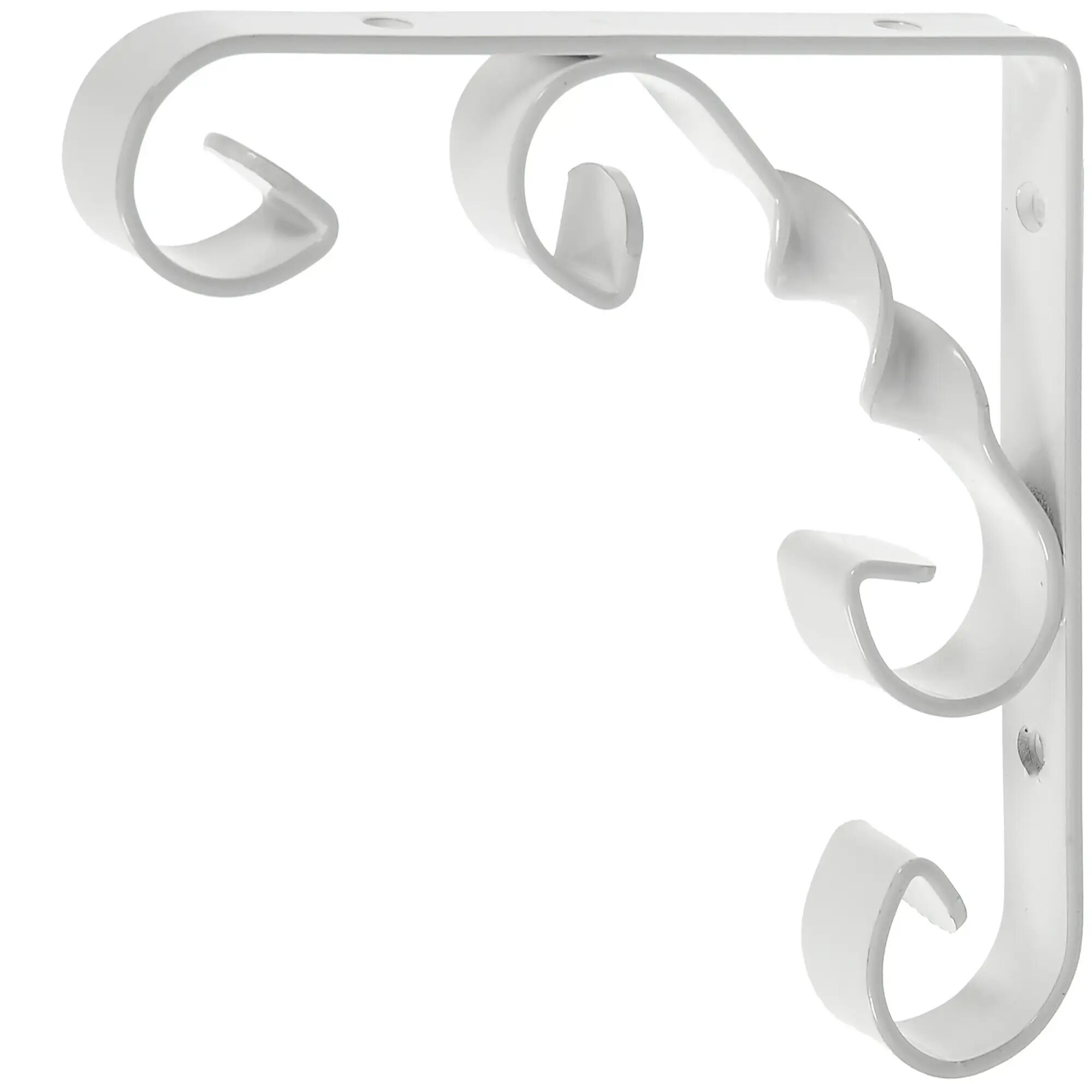 Larvij Орнаменткронштейн для полки 10x10 см, металл, белый, нагрузка до 21 кг