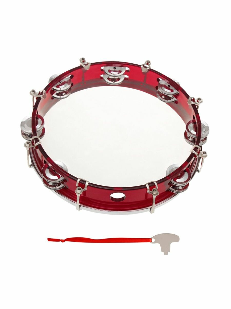 10-дюймовая портативная двухрядная барабанная установка с бубном и настроечным ключом, музыкальный образовательный игрушечный инструмент для церковных выступлений, для детей, взрослых, красный