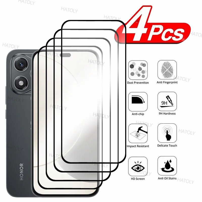 Защитное стекло 4 шт для Honor 400 Lite, цвет: 4PCS Tempered Glass