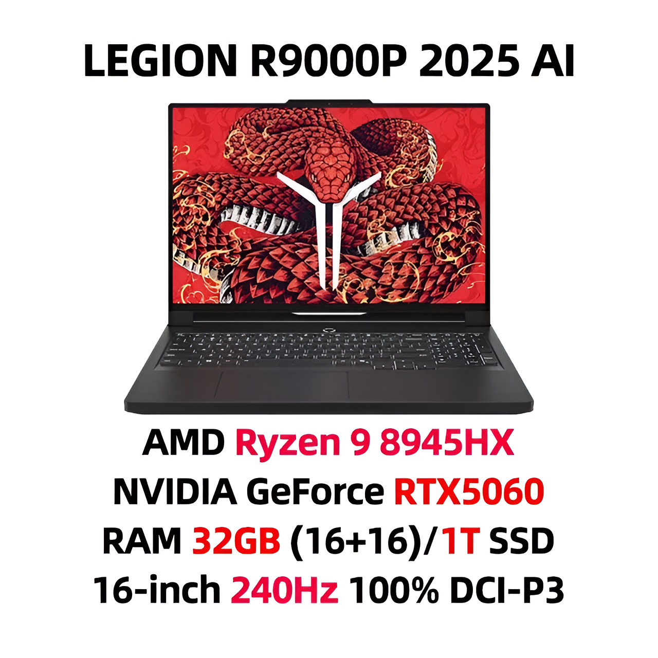 Ноутбук Lenovo Legion 7 pro R9000P 2025, R9-8945HX, RTX5060 ,32ГБ/1ТБ, 240Hz/2.5k, Черный