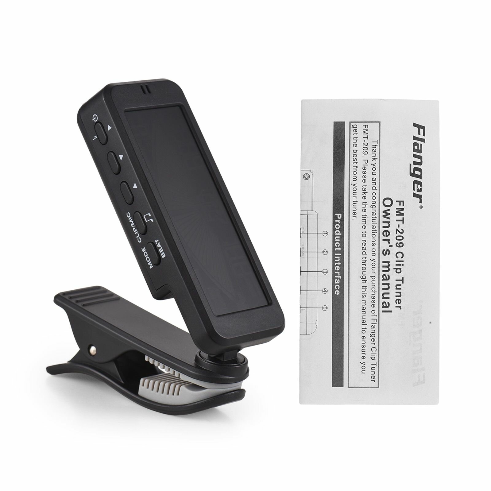 Хроматический гитарный тюнер-клипса с цветным ЖК-дисплеем для гитары, баса, скрипки, укулеле, портативный складной вращающийся тюнер 3-в-1 со звуком метронома