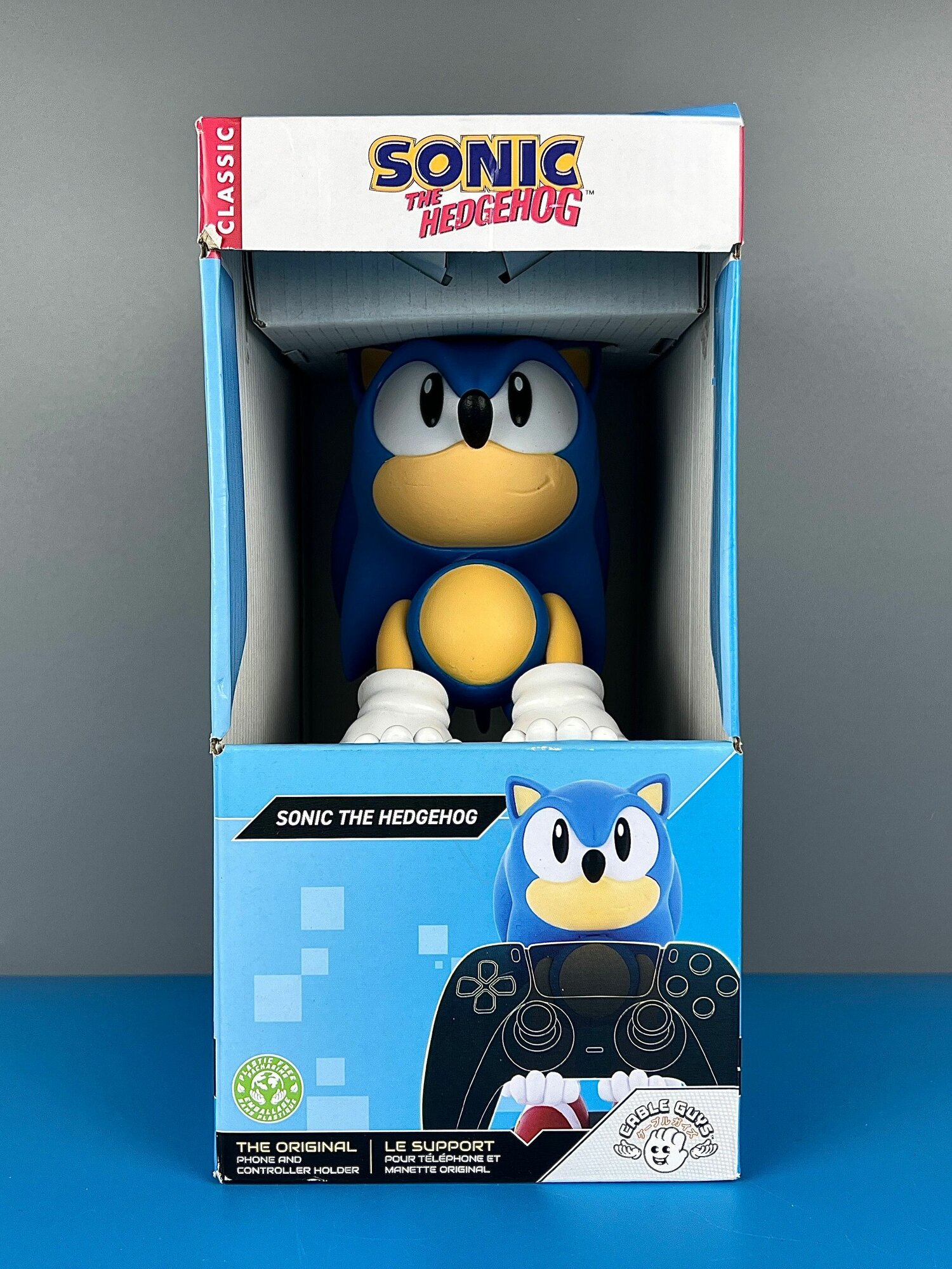 Фигурка подставка Sonic The Hedgehog / Exquisite Gaming, Exgpro, Cable Guys / Ежик Соник, Держатель геймпада, джойстика