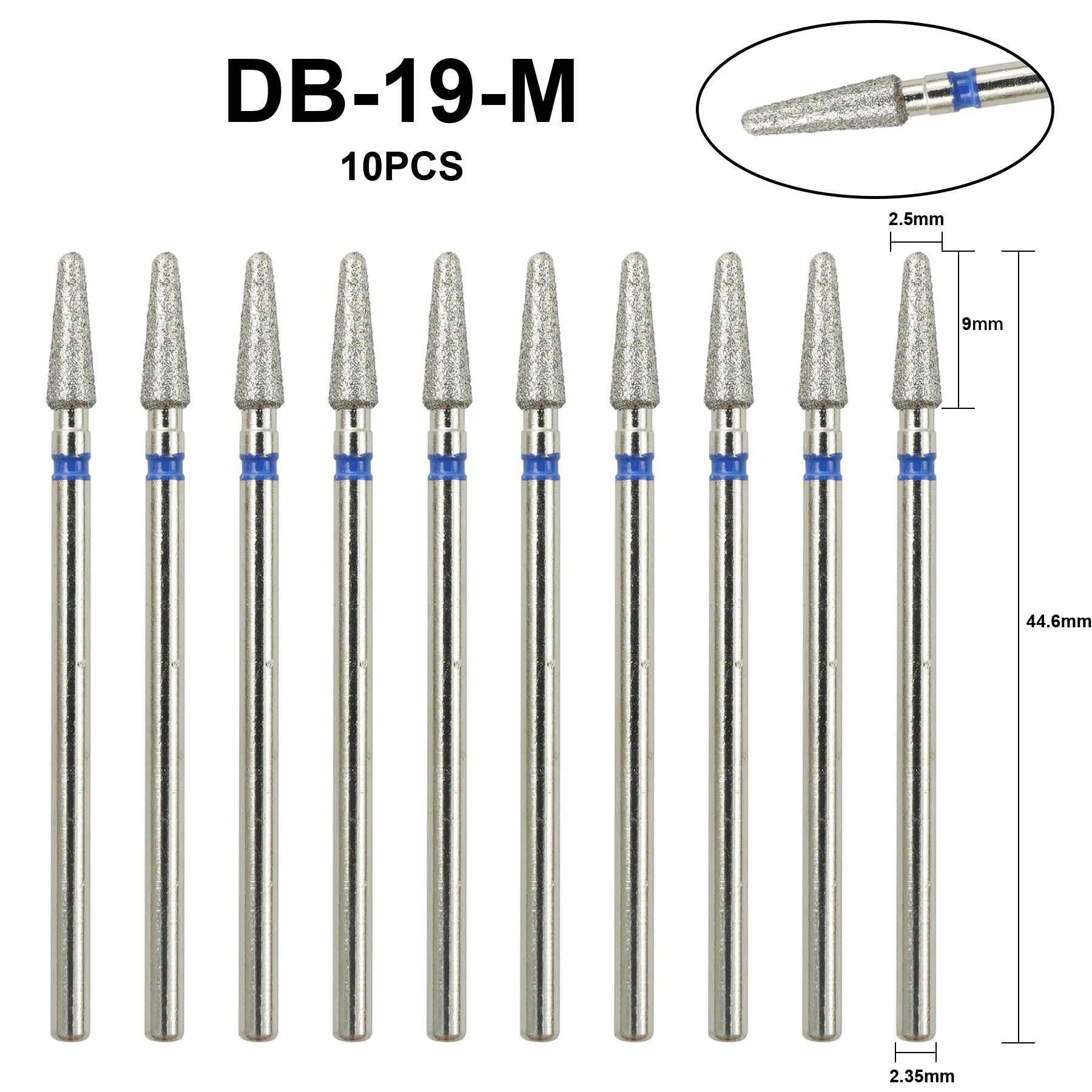 Набор фрез для ногтей из вольфрамового карбида, 10 шт. DB-19-M