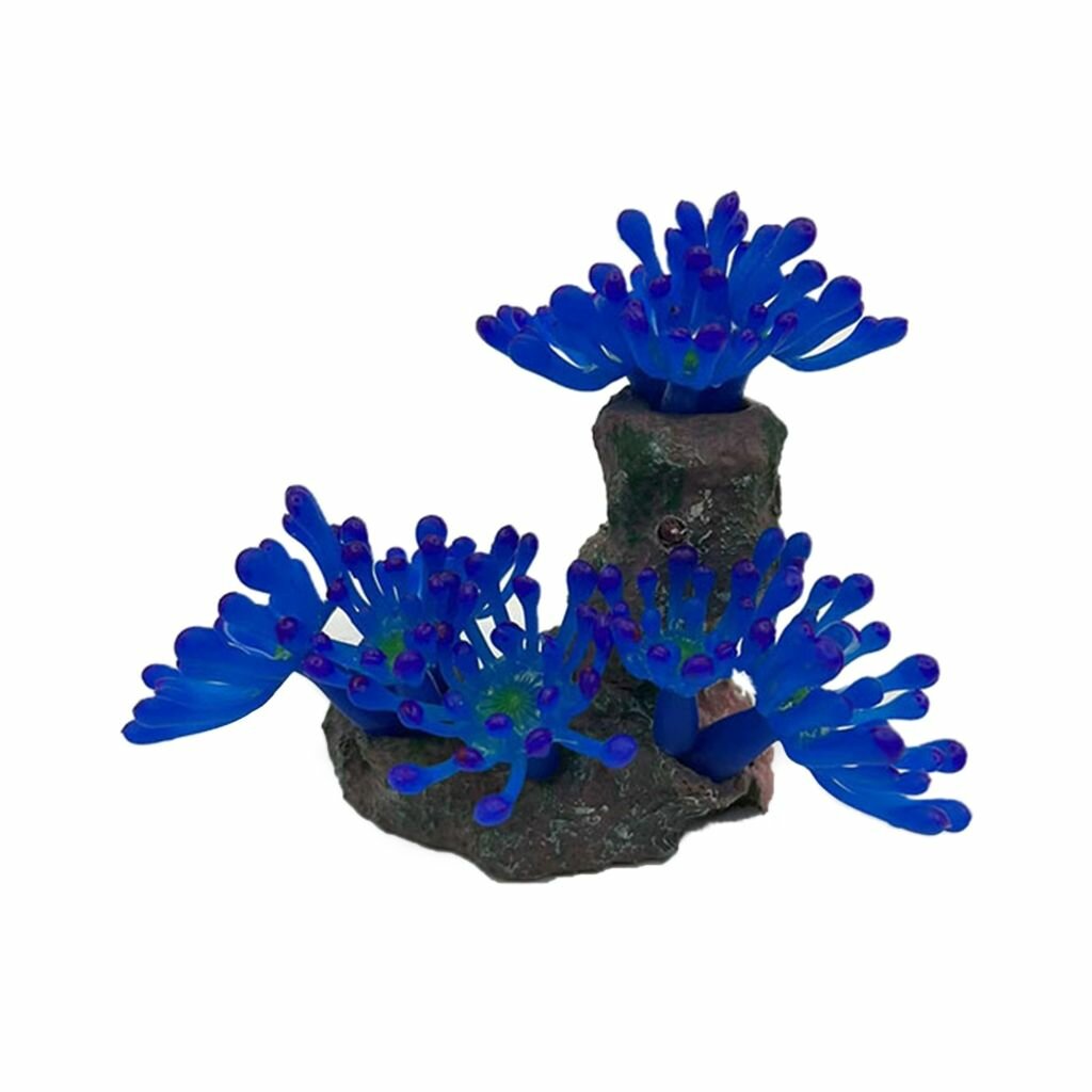 Декорация для аквариума, Искусственный светящийся коралл для аквариума - синий