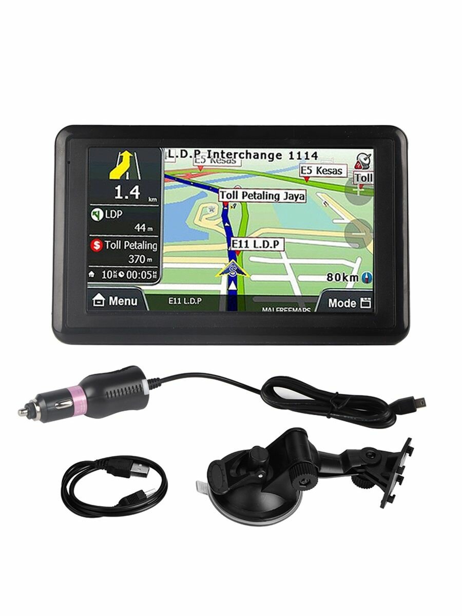 Автомобильный GPS-навигатор Europe Map Q5 с 5-дюймовым сенсорным экраном, 8 ГБ MP3 FM, DDR256M, поддержкой голосового управления и автономных карт