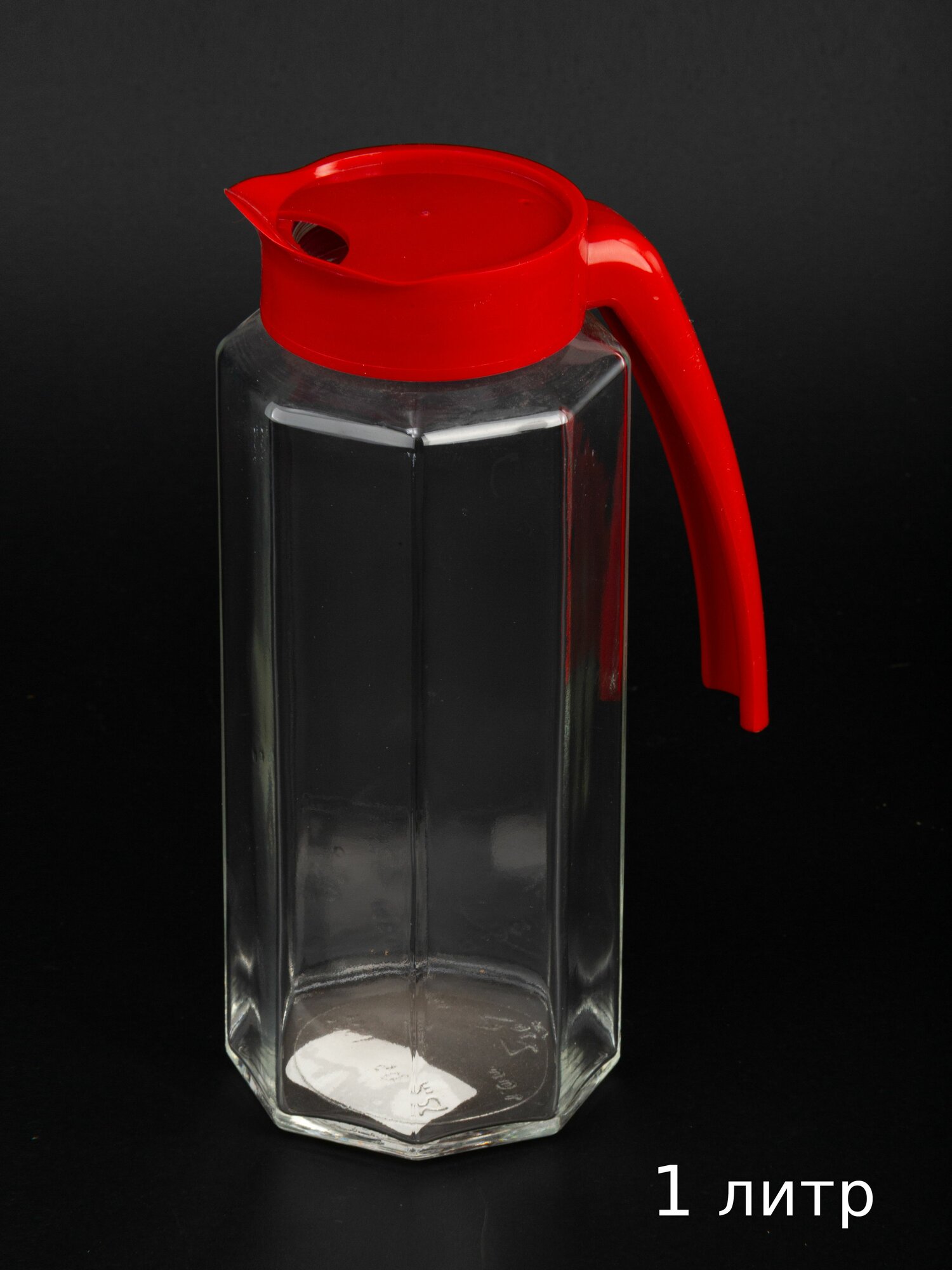 Кувшин стеклянный 1 л с крышкой