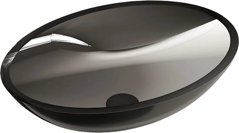 Накладная раковина Vincea VBS-6T11B 50 накладная, без отверстия под смеситель, овальная, раковина для ванной, черная, матовая