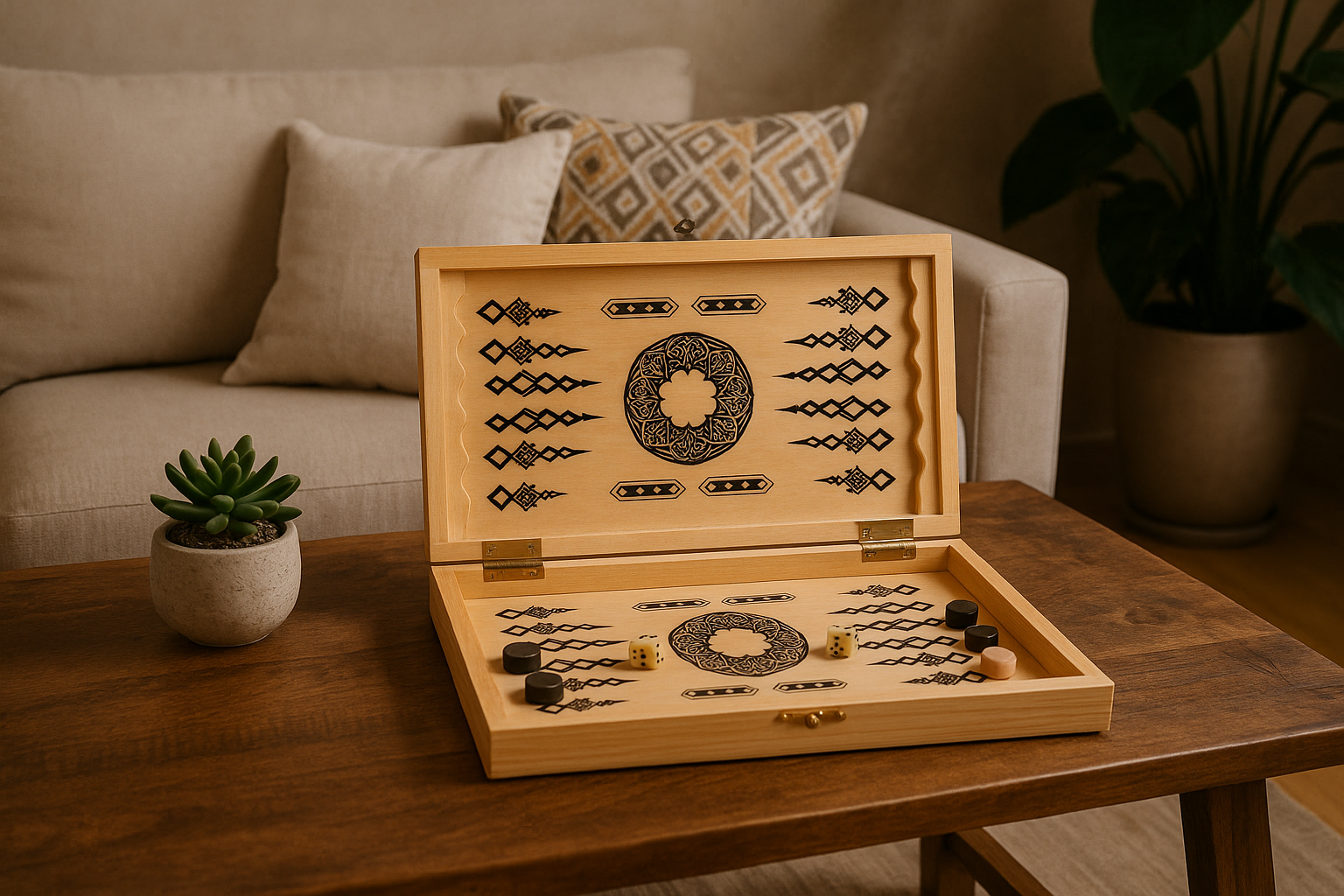 Набор для настольных игр "Аристократ", малые шахматы, шашки, нарды светлые