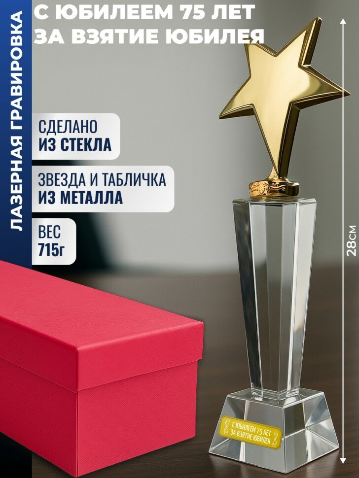 Наградная стела "С юбилеем 75 лет за взятие юбилея"