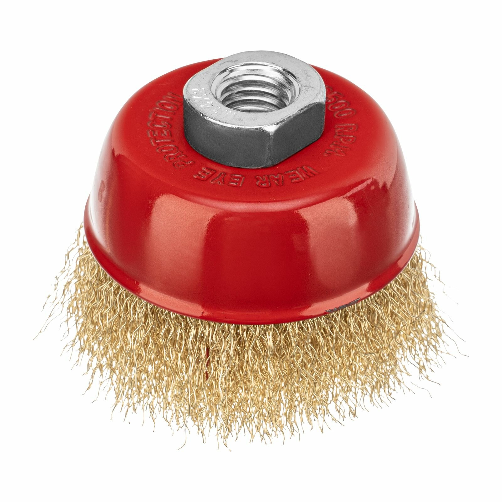 Корщетка для УШМ 75мм чашка М14 (MATRIX) /латунир. проволока 0,3мм арт. 74604/