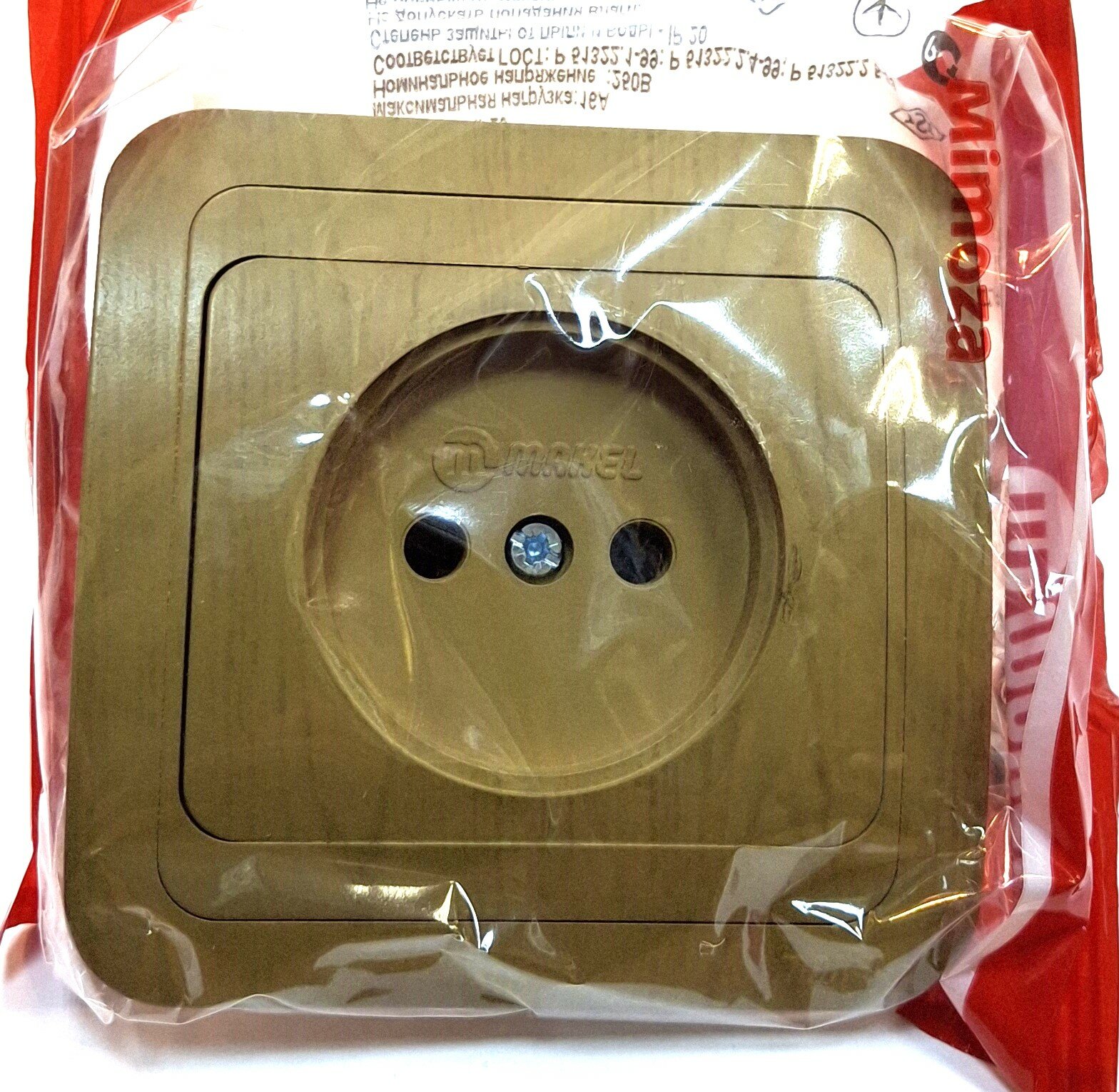 MAKEL MIMOZA ДУБ Розетка без заземления (керамика), код 24202 (упаковка 6 шт.)