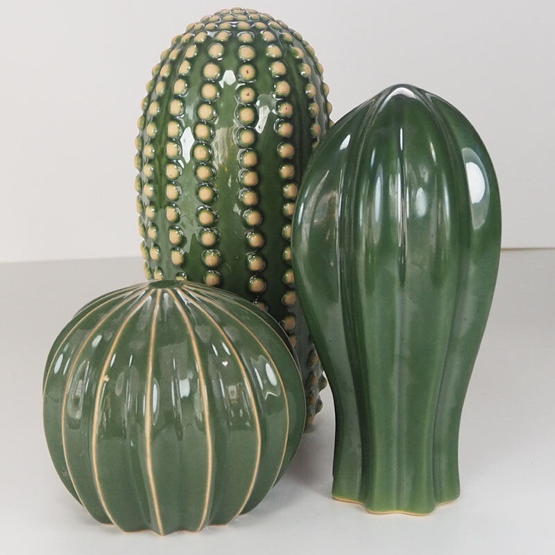 Набор кактусов SJALSLIGT C2X от, керамические, 3 штуки, зеленый, декор