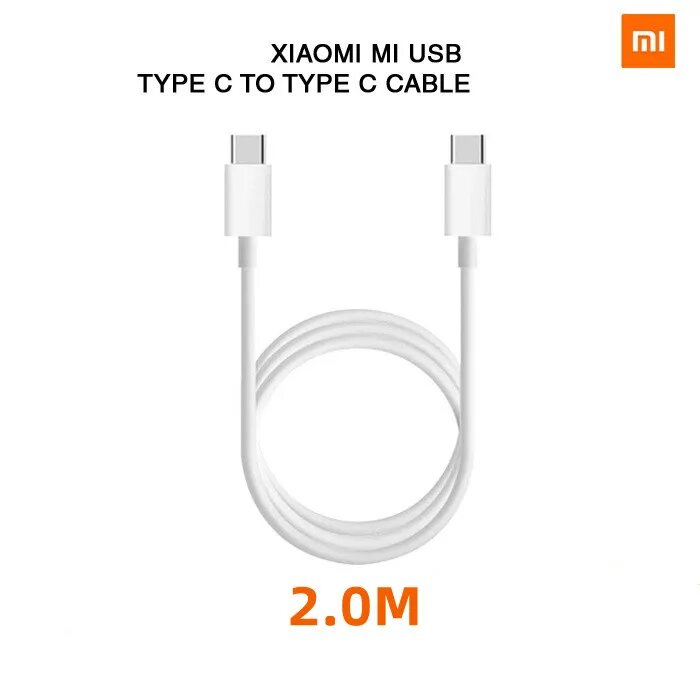 Xiaomi USB Type-C кабель C to C 2.0M, белый