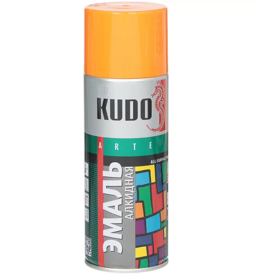 Краска оранжевая аэрозоль 520мл kudo