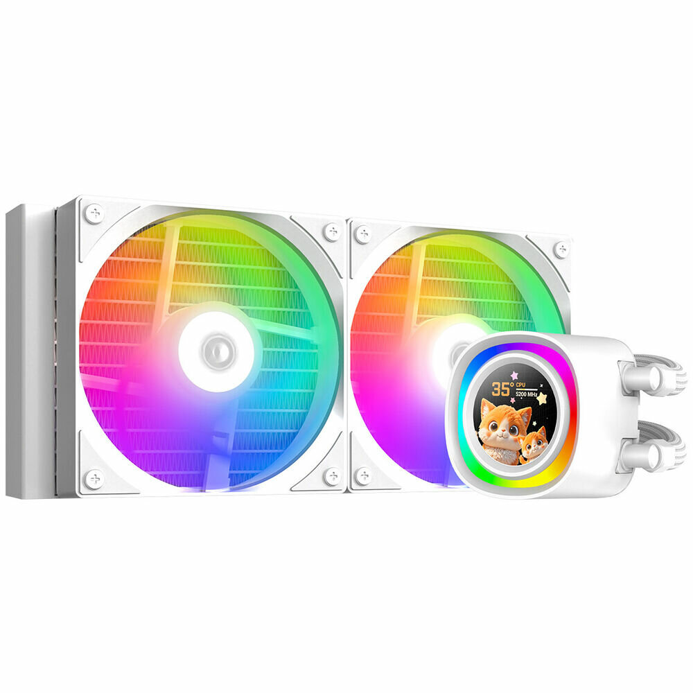 Система водяного охлаждения ID-Cooling FX240 LCD White ARGB 1150/1155/S1156/1151/1200/1700/1851, AM4/AM5
