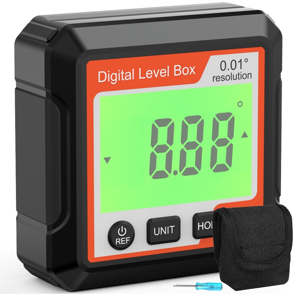 Цифровой угломер инклинометр высокоточный 360 градусов магнитное основание ABS конструкция для дома
