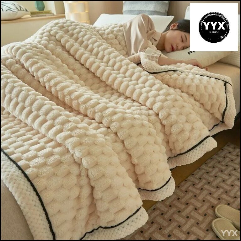 Плед, двусторонний, велсофт, 3D эффект, кант, бежевый, 200х230, фабрика, мягкий, теплый, стильный