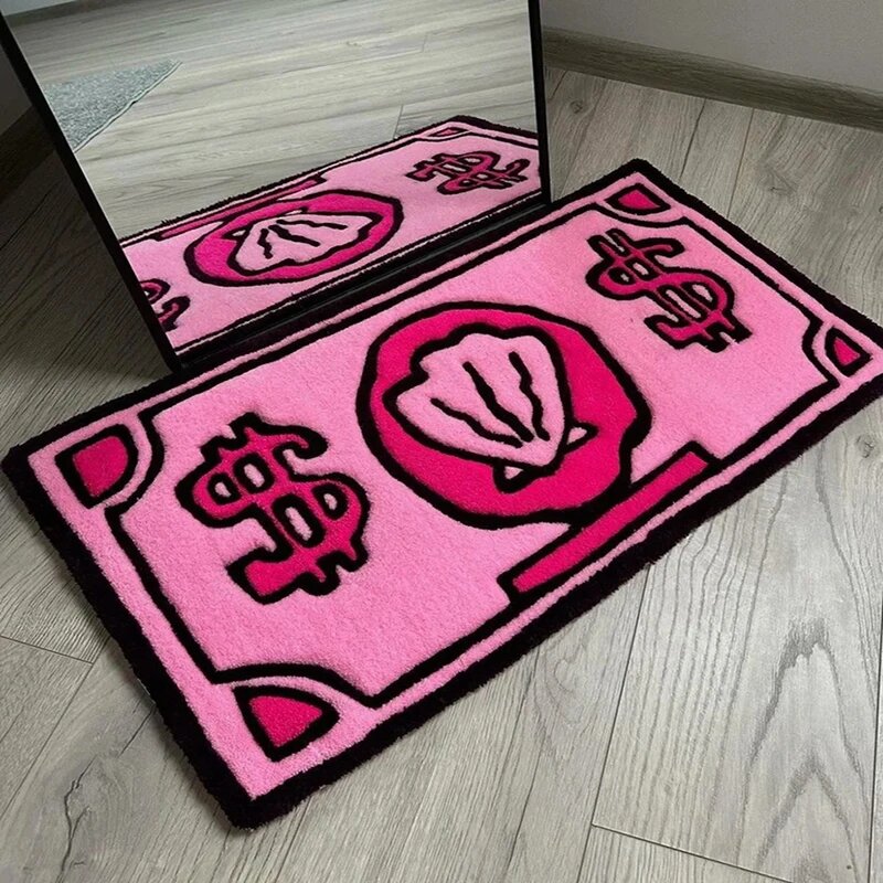 Мультяшный коврик из искусственного кашемира 40x60см Розовый, 50x80cm, Розовый