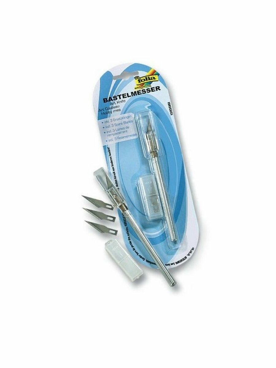 Макетный нож с тремя сменными лезвиями