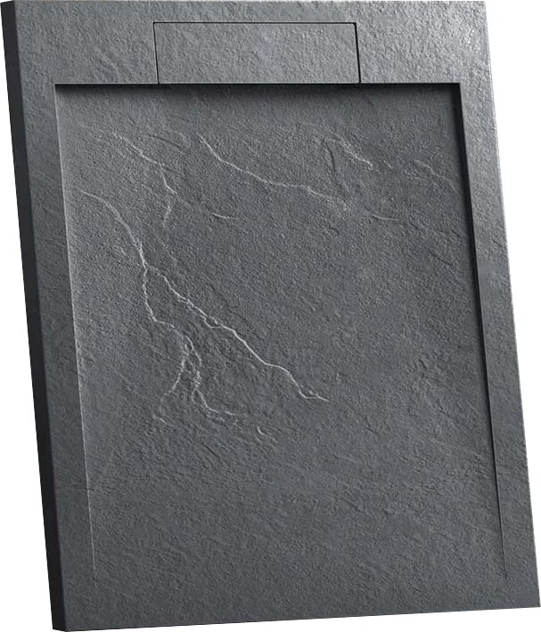 Поддон для душа Vincea VST-4SRL9090G из искусственного камня, 90x90 см, черный, квадратный, низкий, с антискользящим покрытием