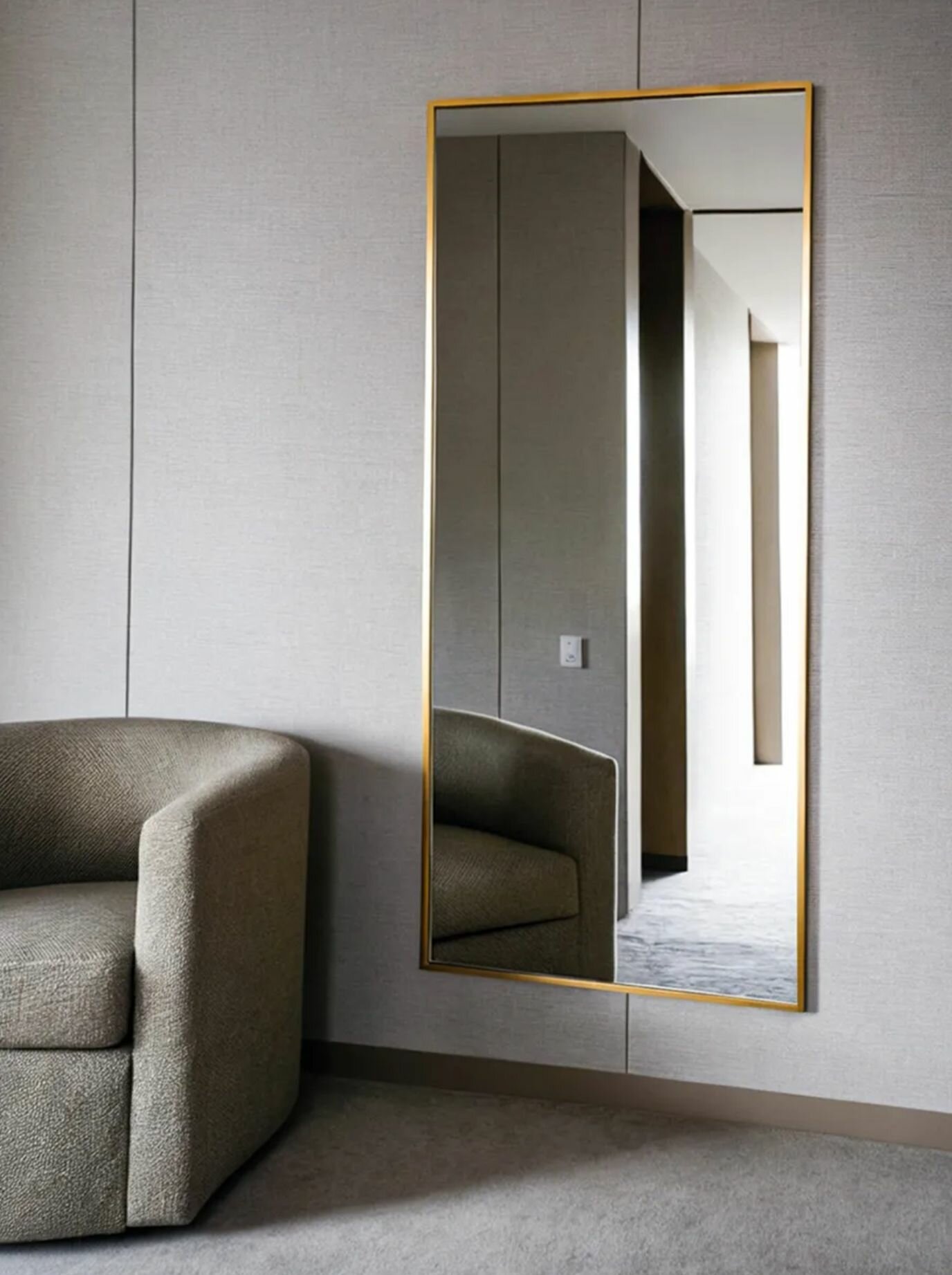 Зеркало MAKELI, настенное, прямоугольное, с рамой, 115x40 см