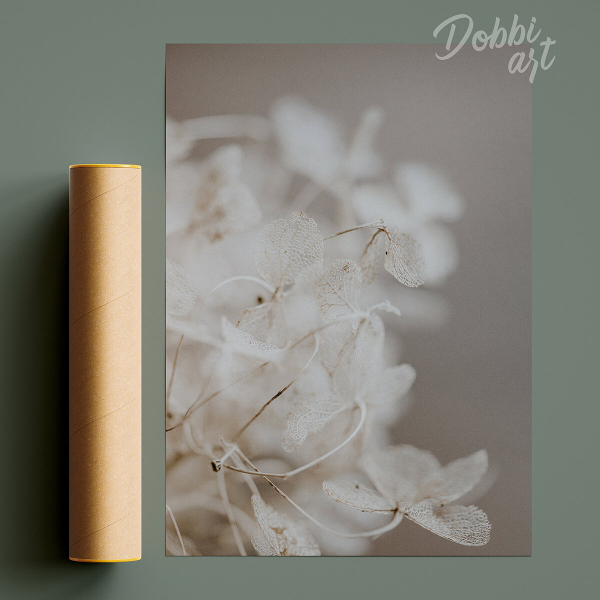 Постер Бежевый минимализм 40х50 см без рамы/ Абстракция, минимализм, эстетичный плакат/ Растения белые цветы/ Стильный современный плакат для интерьера/ Минималистичный постер для дома, декор на стену