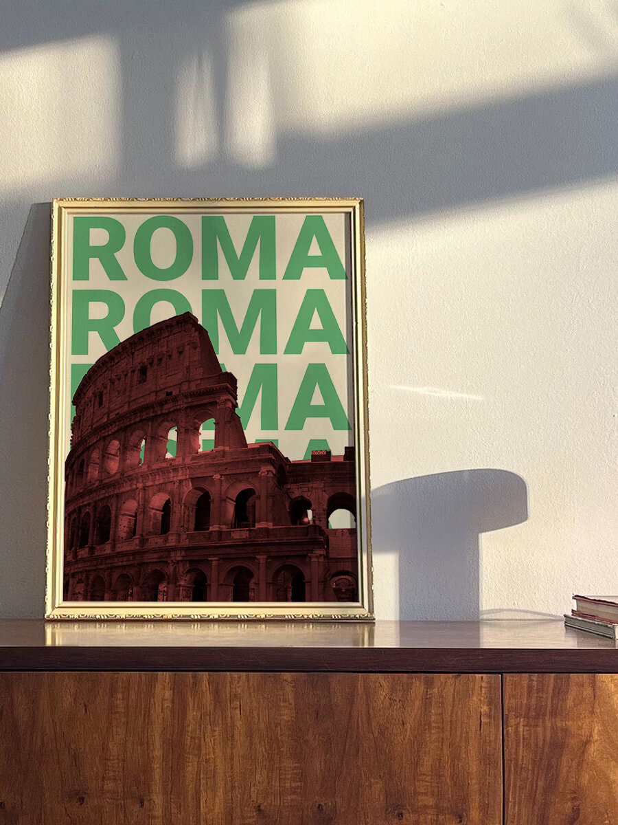Постер для интерьера "Рим (Roma)" А4, подарок путешественнику