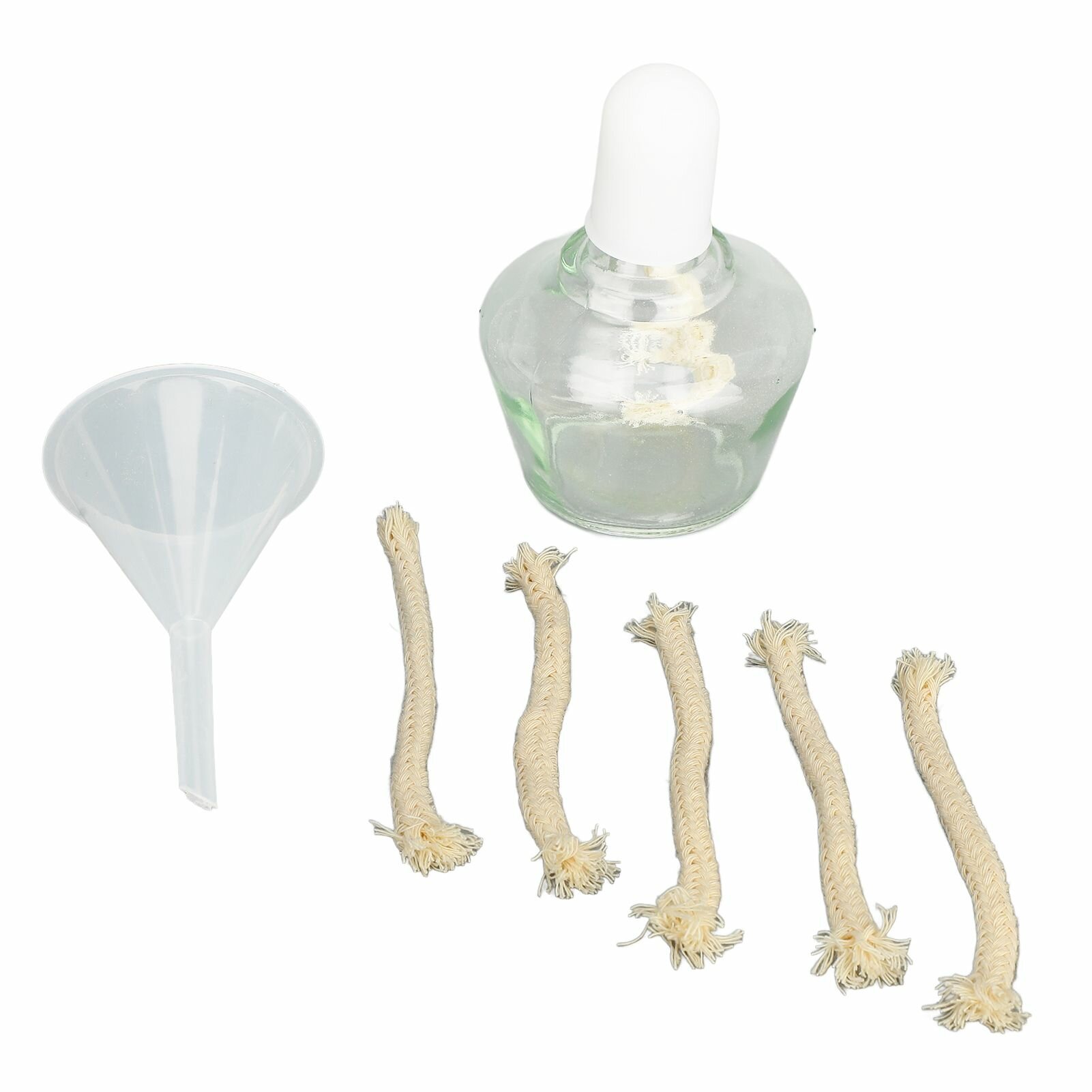 Спиртовка горелка 150 мл стеклянная спиртовая лампа лабораторная нагревательная бутылка с 5 сменными фитилями 1 воронка